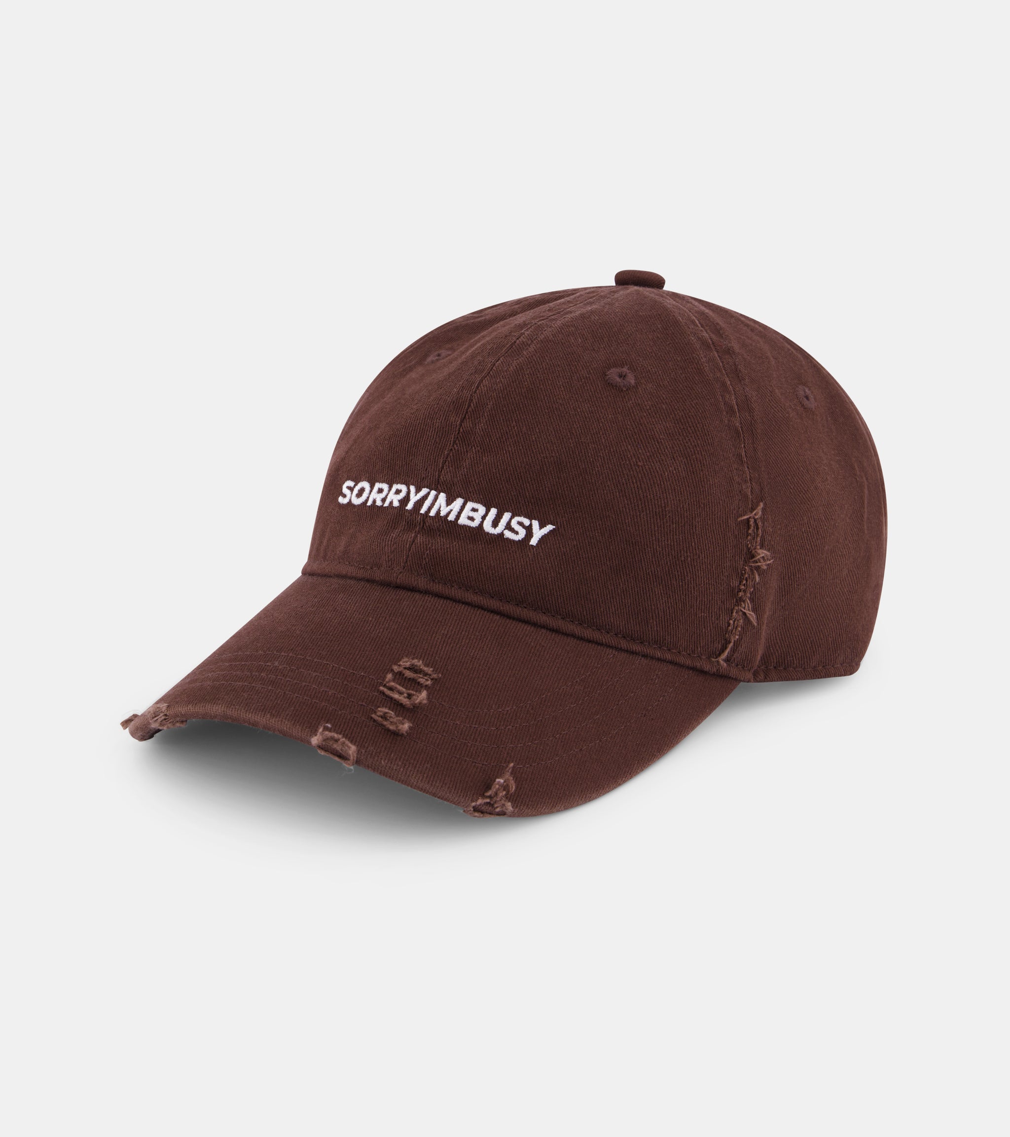 Distressed Logo Cap - Brown