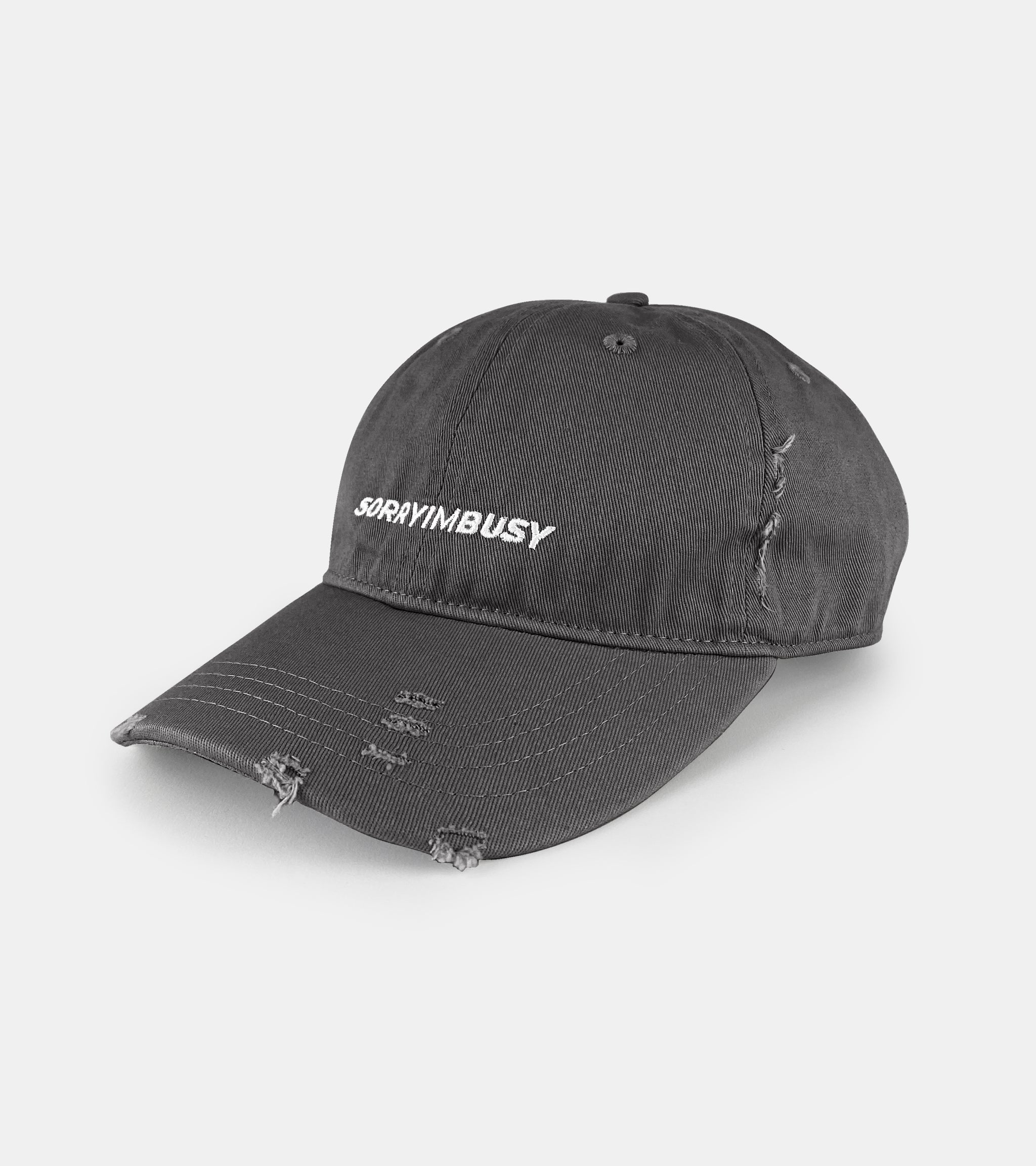 Distressed Logo Cap - Vintage Black