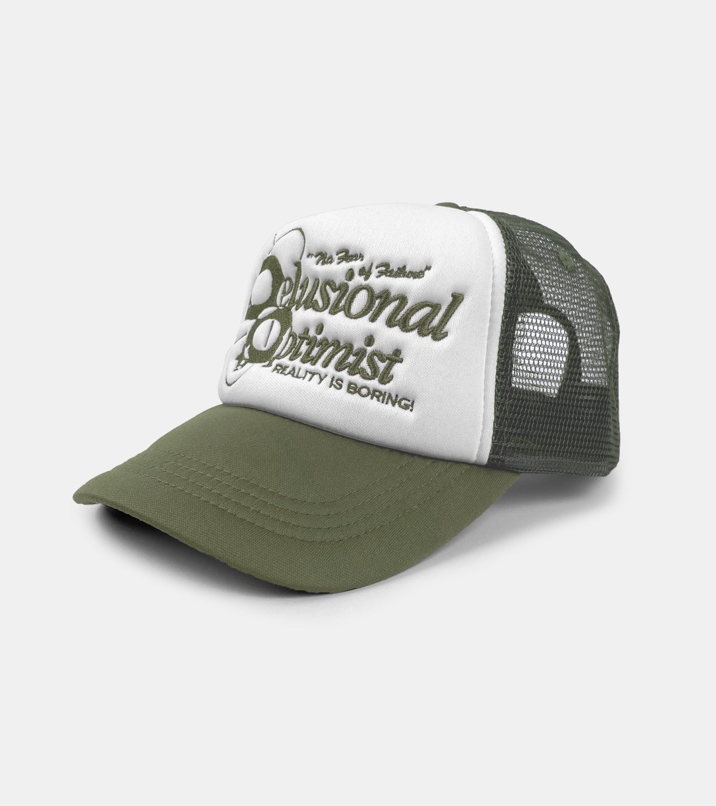 Delusional Optimist Trucker Cap - Olive