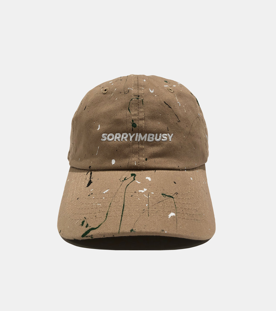 Khaki Paint Splatter Cap